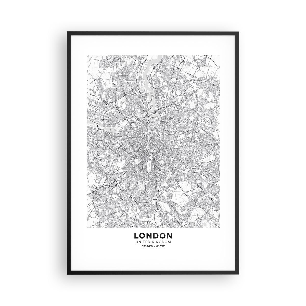 Obraz - Plakat - Mapa londyńskiego labiryntu - 70x100cm - Miasto Mapa ...