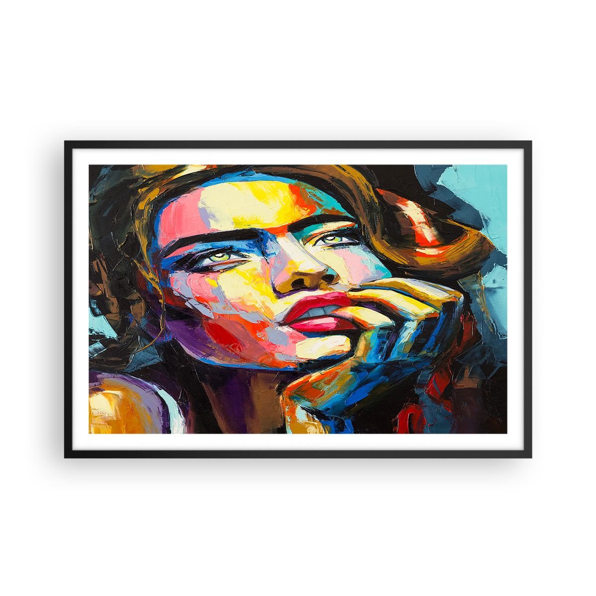 Obraz - Plakat - Marzenia jak ptaki szybują po niebie - 91x61cm - Portret Kobiety Twarz Sztuka ...