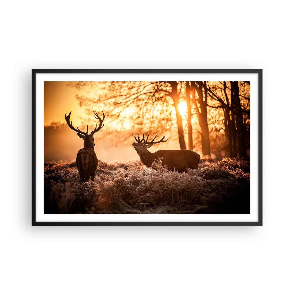 Obraz - Plakat - Marzenie myśliwego - 91x61cm - Krajobraz Jeleń ...