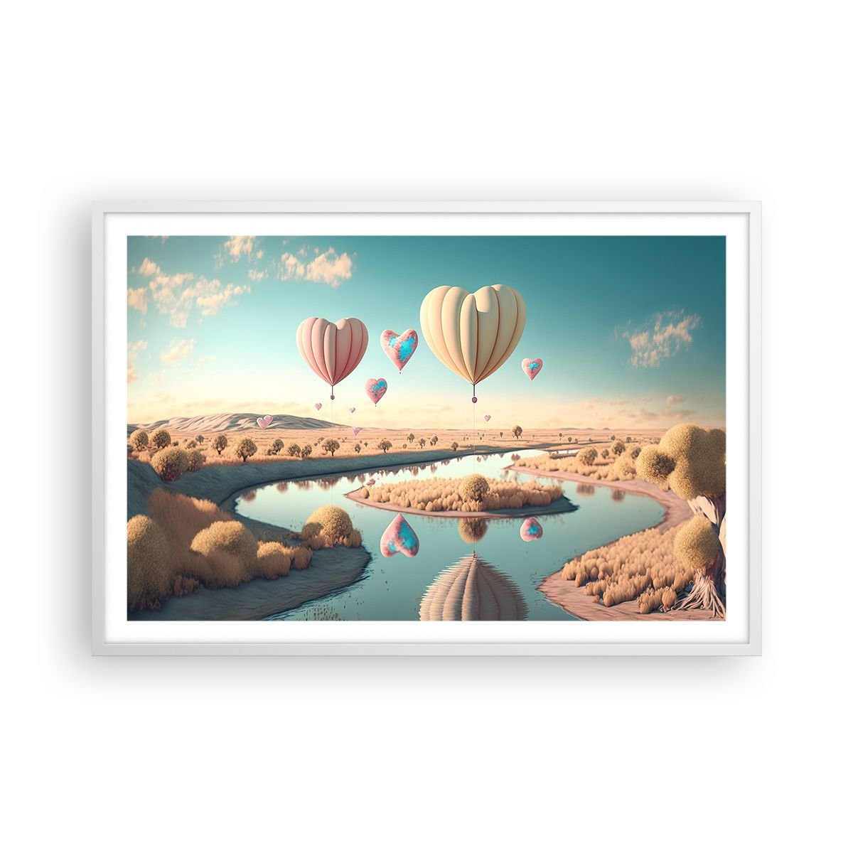 Obraz - Plakat - Miłość pozwala wznieść się - 91x61cm - Balony Pastelowe Cukierkowe - Foto ...