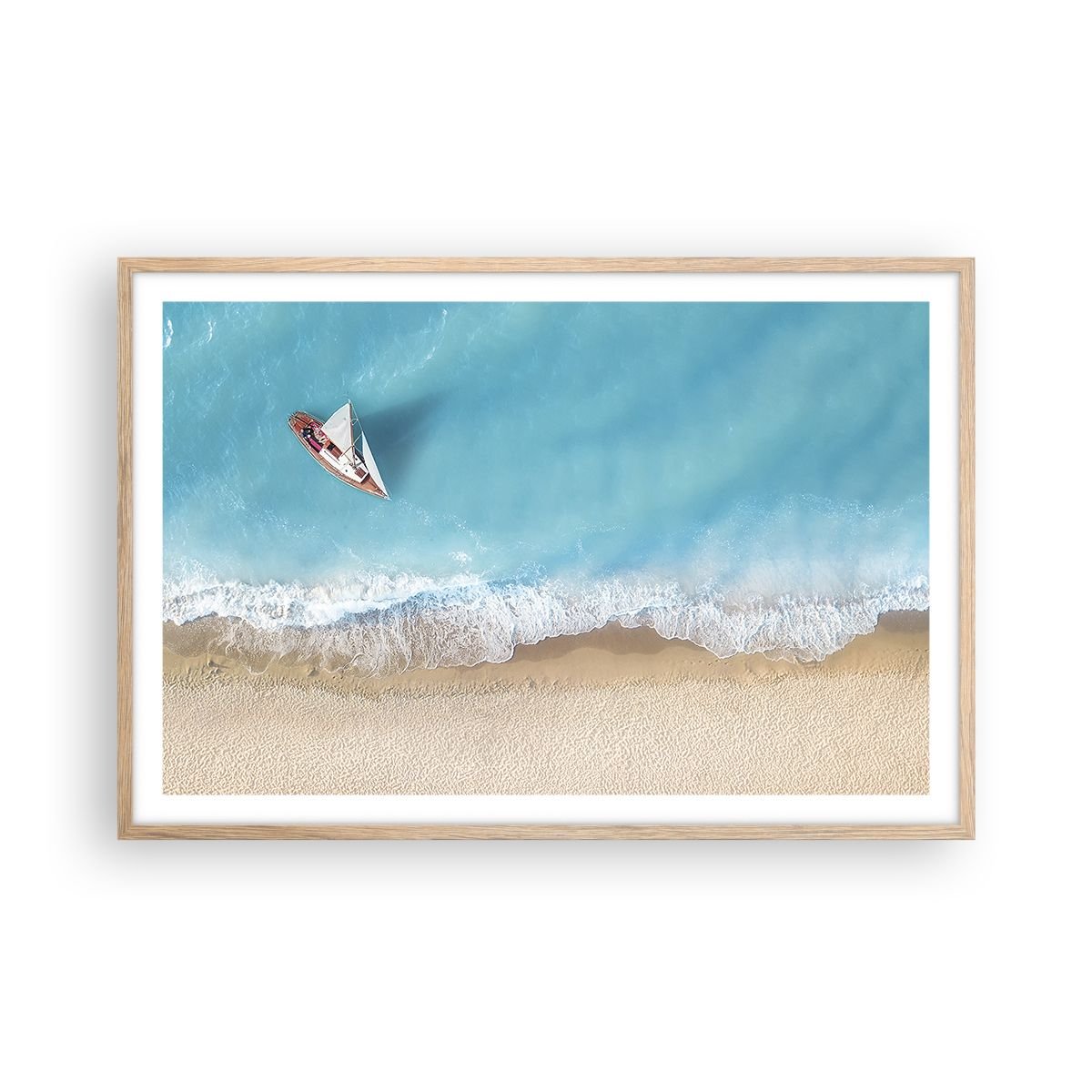 Obraz - Plakat - Na granicy błękitu i złota - 91x61cm - Krajobraz Plaża Morze - Foto Plakaty na ...