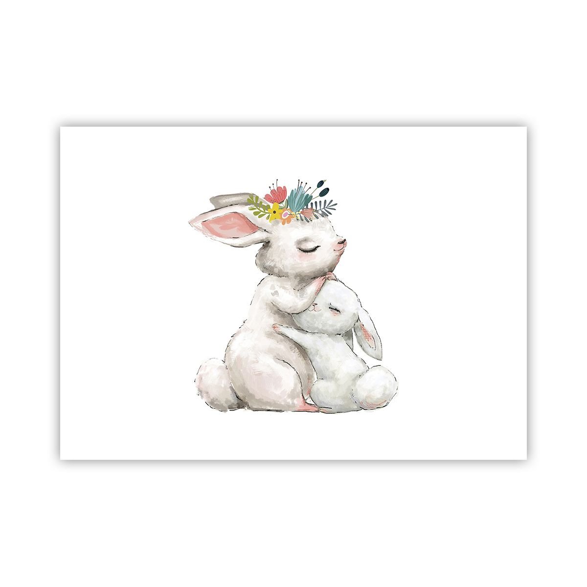 Obraz - Plakat - Nie ma jak u mamy - 70x50cm - Dla Dzieci Królik Matka Z Dzieckiem - Nowoczesny ...