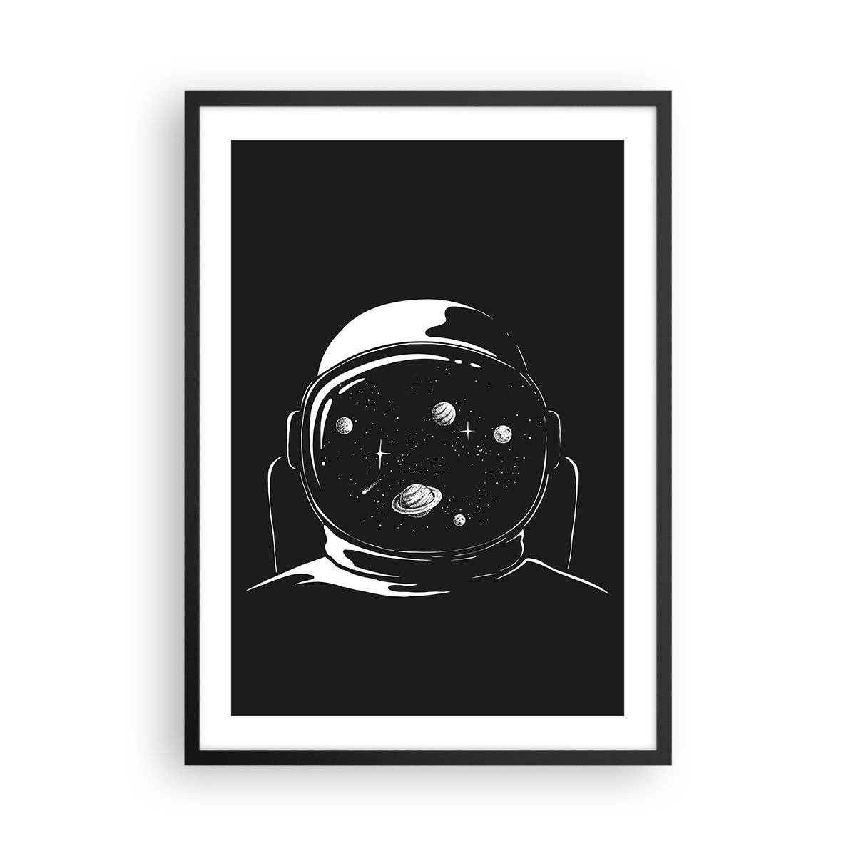 Obraz - Plakat - Niezły widok - 50x70cm - Astronauta Kosmos Wszechświat - Nowoczesny modny obraz ...