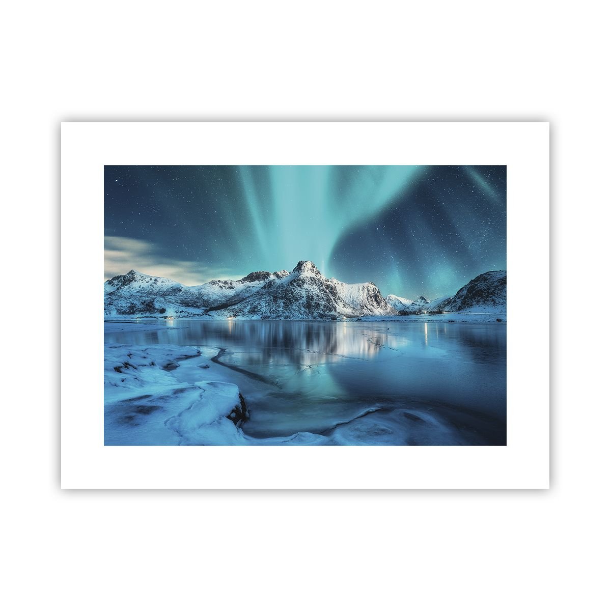 Obraz - Plakat - Noc światła - 40x30cm - Zorza Polarna Norwegia ...