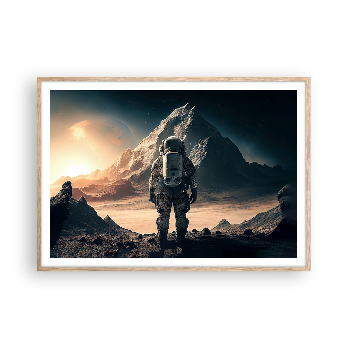 Obraz - Plakat - Nowe wyzwanie - 100x70cm - Astronauta Planeta Kosmos - Foto Plakaty w ramie ...