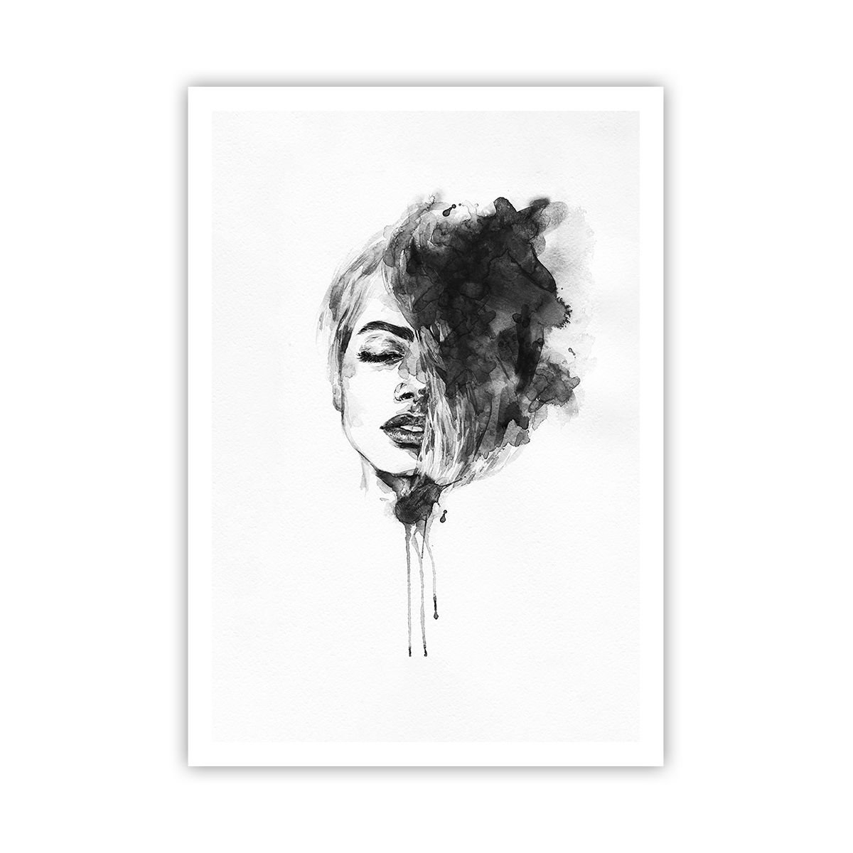Obraz Plakat O Czym Marzy Dziewczyna 70x100cm Portret Kobiety Twarz Kobiety Abstrakcja