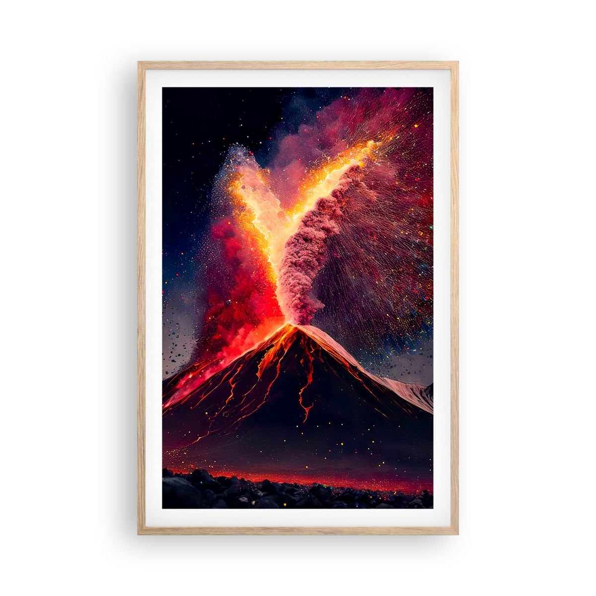 Obraz - Plakat - Piękno i groza - 61x91cm - Wulkan Lawa Góra ...