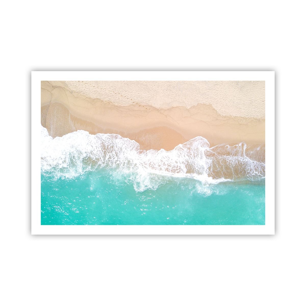 Obraz - Plakat - Pieszczotliwy dotyk - 91x61cm - Krajobraz Fala Morska Plaża - Foto Plakaty na ...