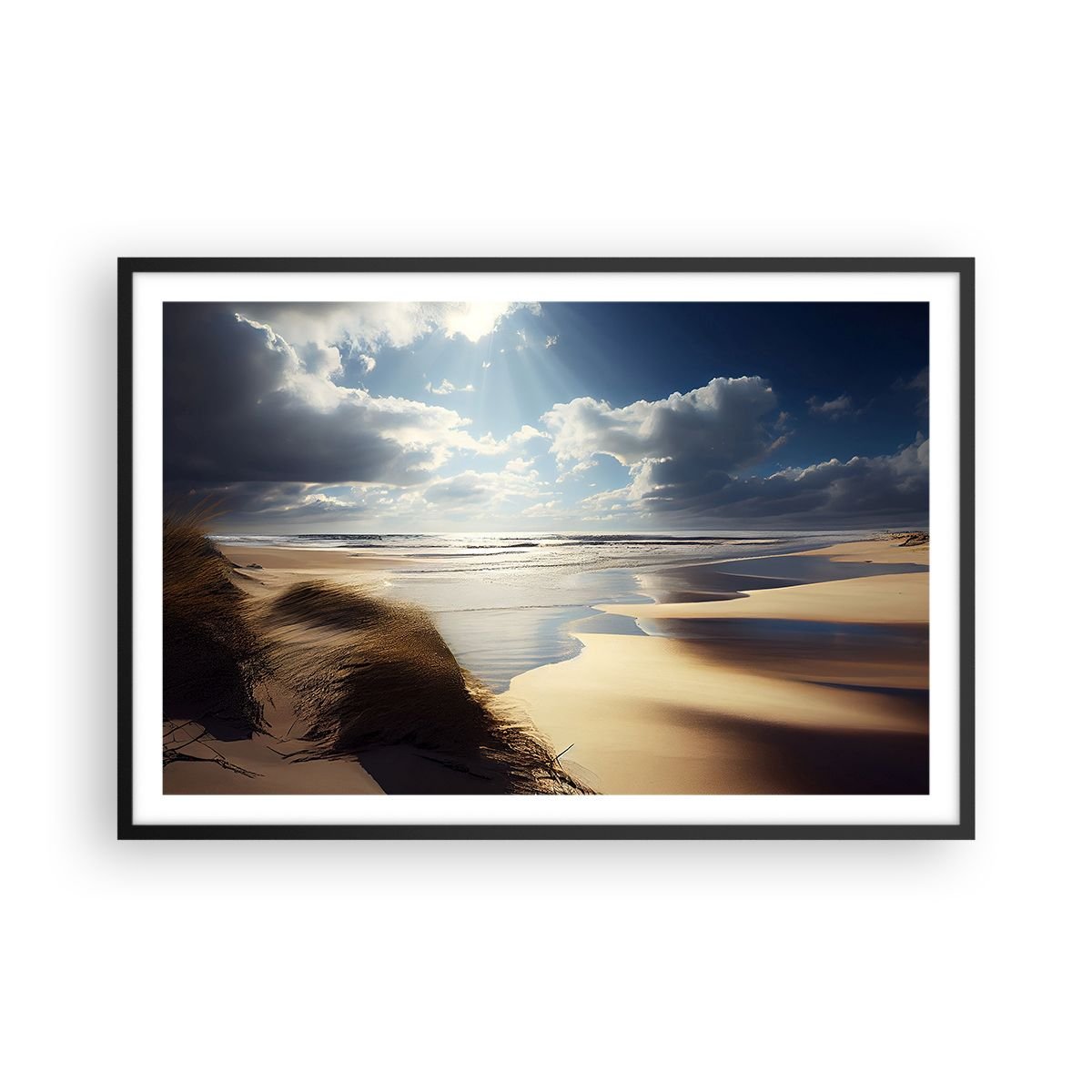 Obraz - Plakat - Plaża, dzika plaża - 91x61cm - Plaża Morze Wydmy - Foto Plakaty na ścianę w ...