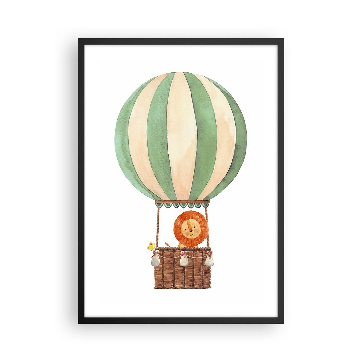 Obraz - Plakat - Podróże Leona - 50x70cm - Balon Lew Dziecięcy - Nowoczesny modny obraz Plakat ...