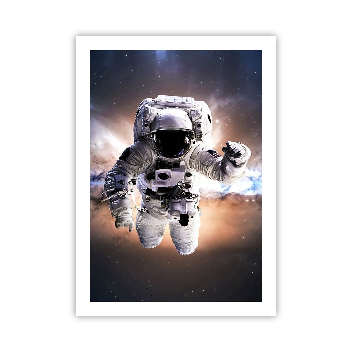 Obraz - Plakat - Pozdrowienia z kosmosu - 50x70cm - Astronauta Kosmos Kosmonauta - Nowoczesny ...