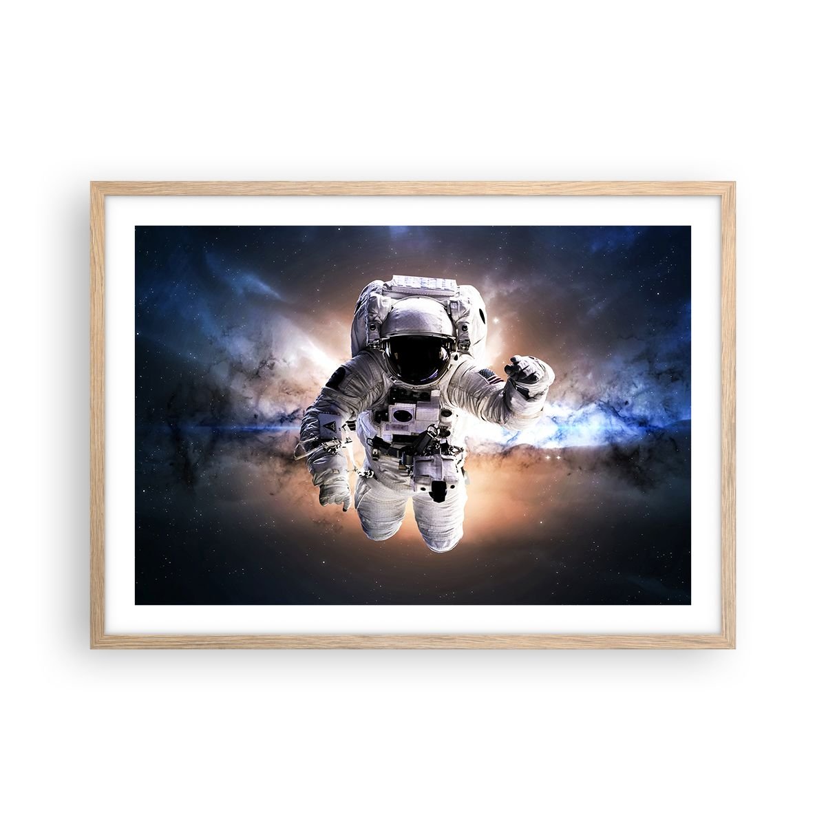 Obraz - Plakat - Pozdrowienia z kosmosu - 70x50cm - Astronauta Kosmos Kosmonauta - Nowoczesny ...