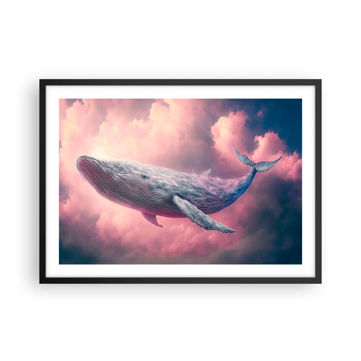 Obraz - Plakat - Przetrzyj oczy - 70x50cm - Wieloryb Fantastyczny Pastelowy - Nowoczesny modny ...