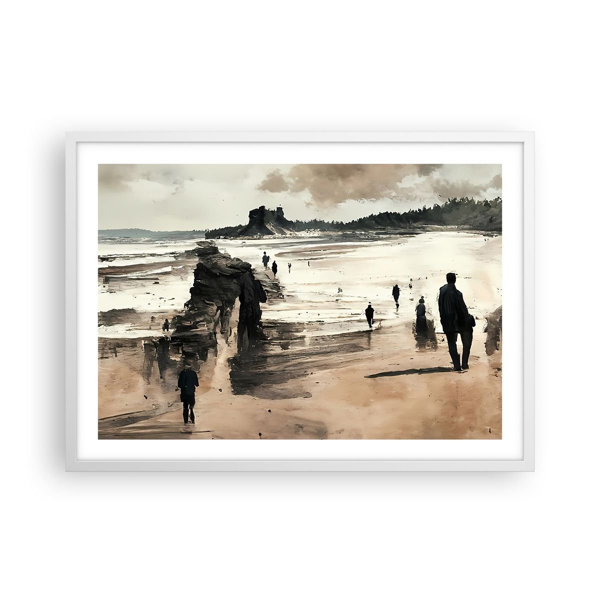 Obraz - Plakat - Przywołani - 70x50cm - Plaża Ludzie Sztuka - Nowoczesny modny obraz Plakat rama ...