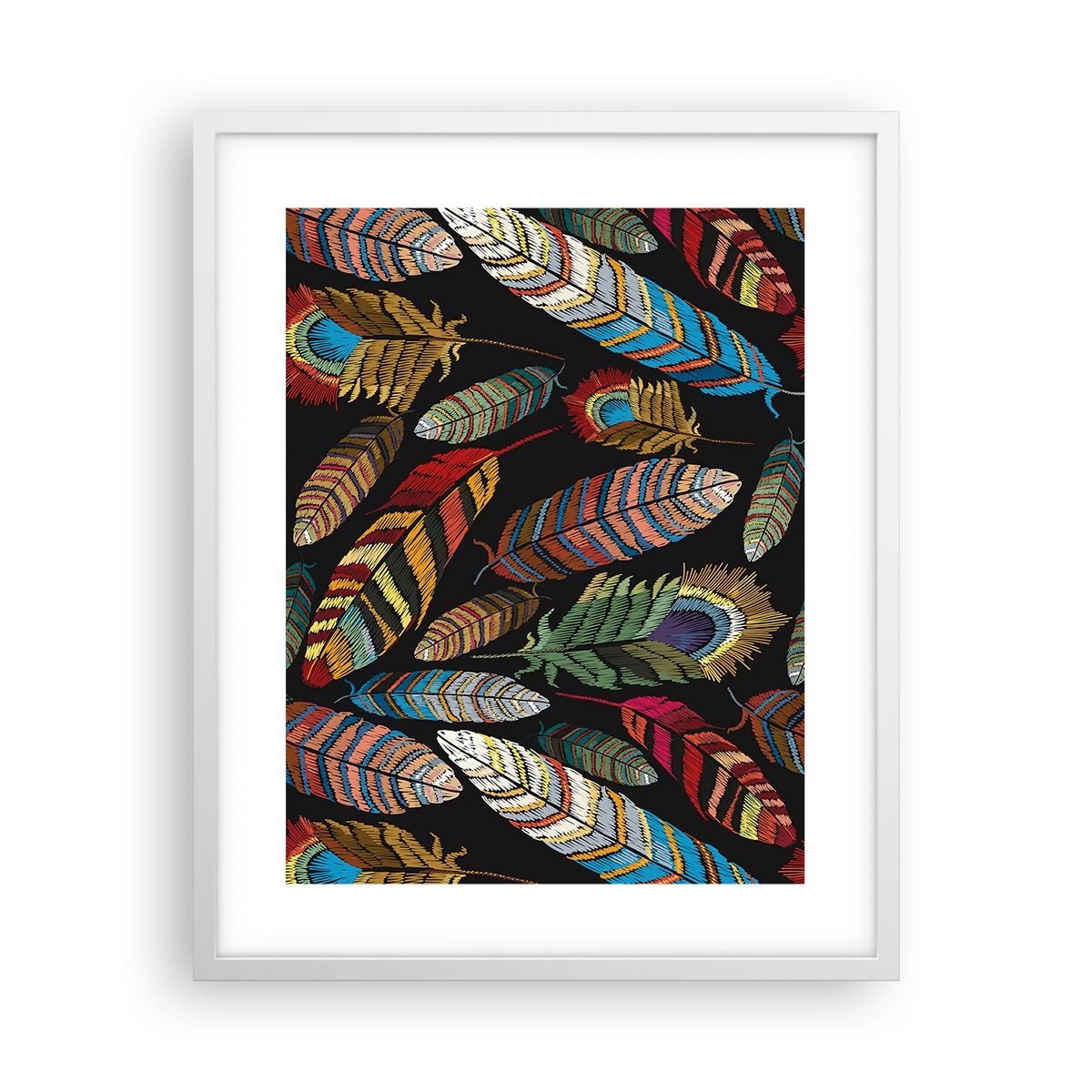 Obraz - Plakat - Ptasi karnawał - 40x50cm - Ptasie Pióro Pióro Pawia ...
