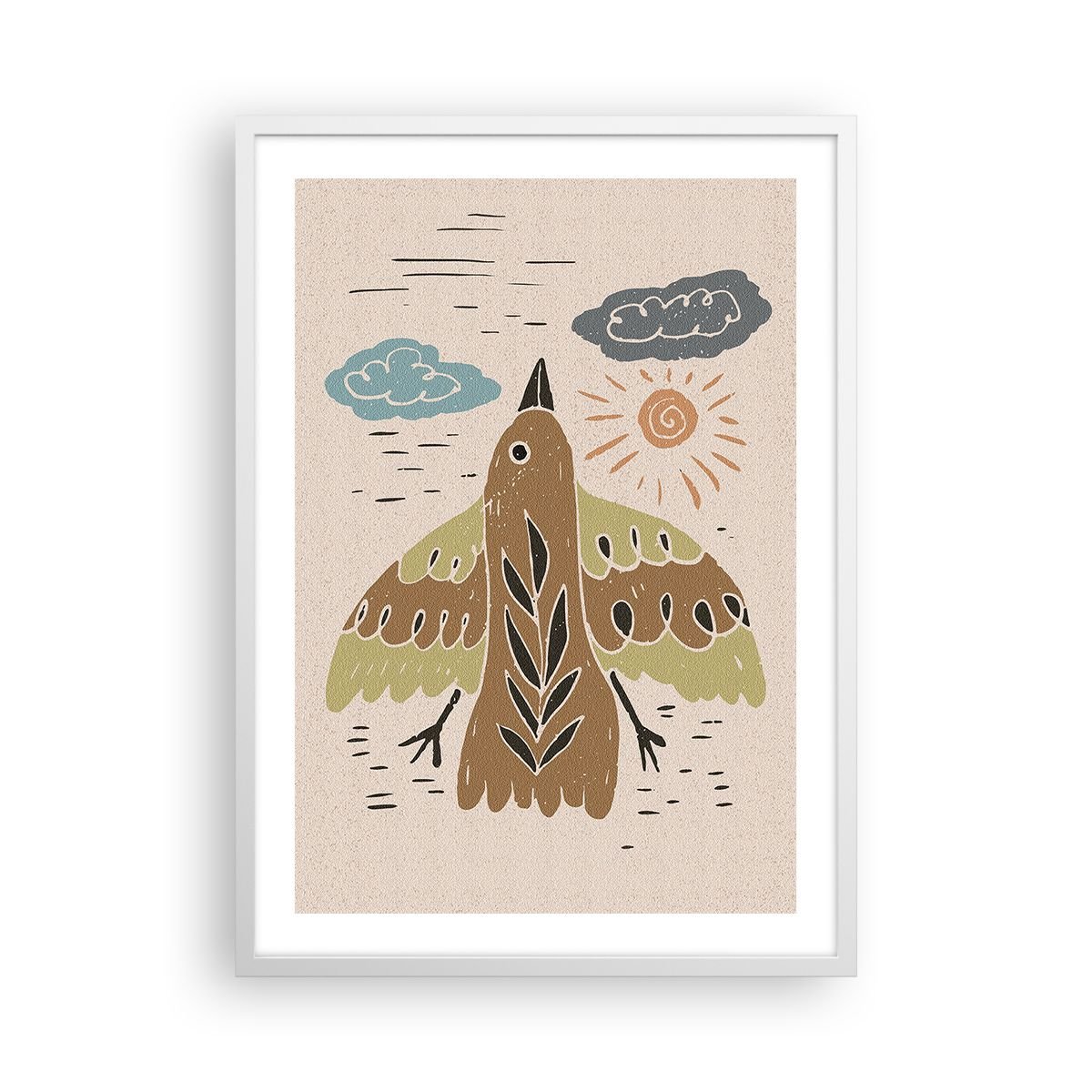 Obraz - Plakat - Radosny lot - 50x70cm - Ptak Minimalizm Boho - Nowoczesny modny obraz Plakat ...