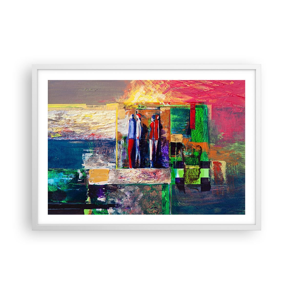 Obraz - Plakat - Relacje i emocje - 70x50cm - Abstrakcja Ludzie Sztuka - Nowoczesny modny obraz ...