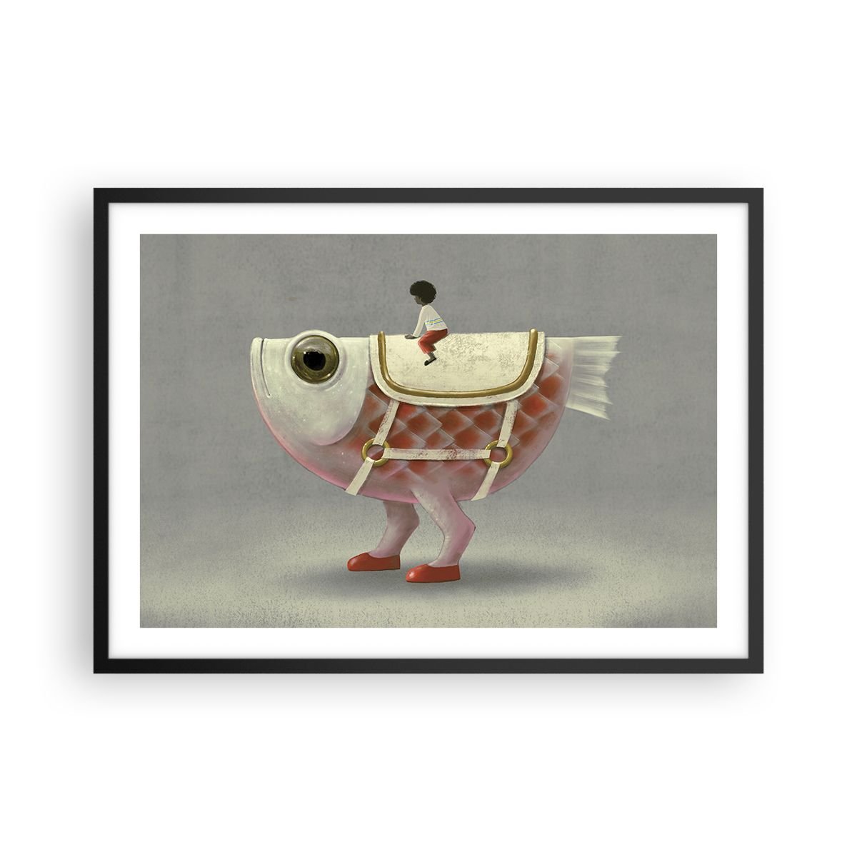 Obraz - Plakat - Ryboński jeździec - 70x50cm - Abstrakcja Ryba Dla ...