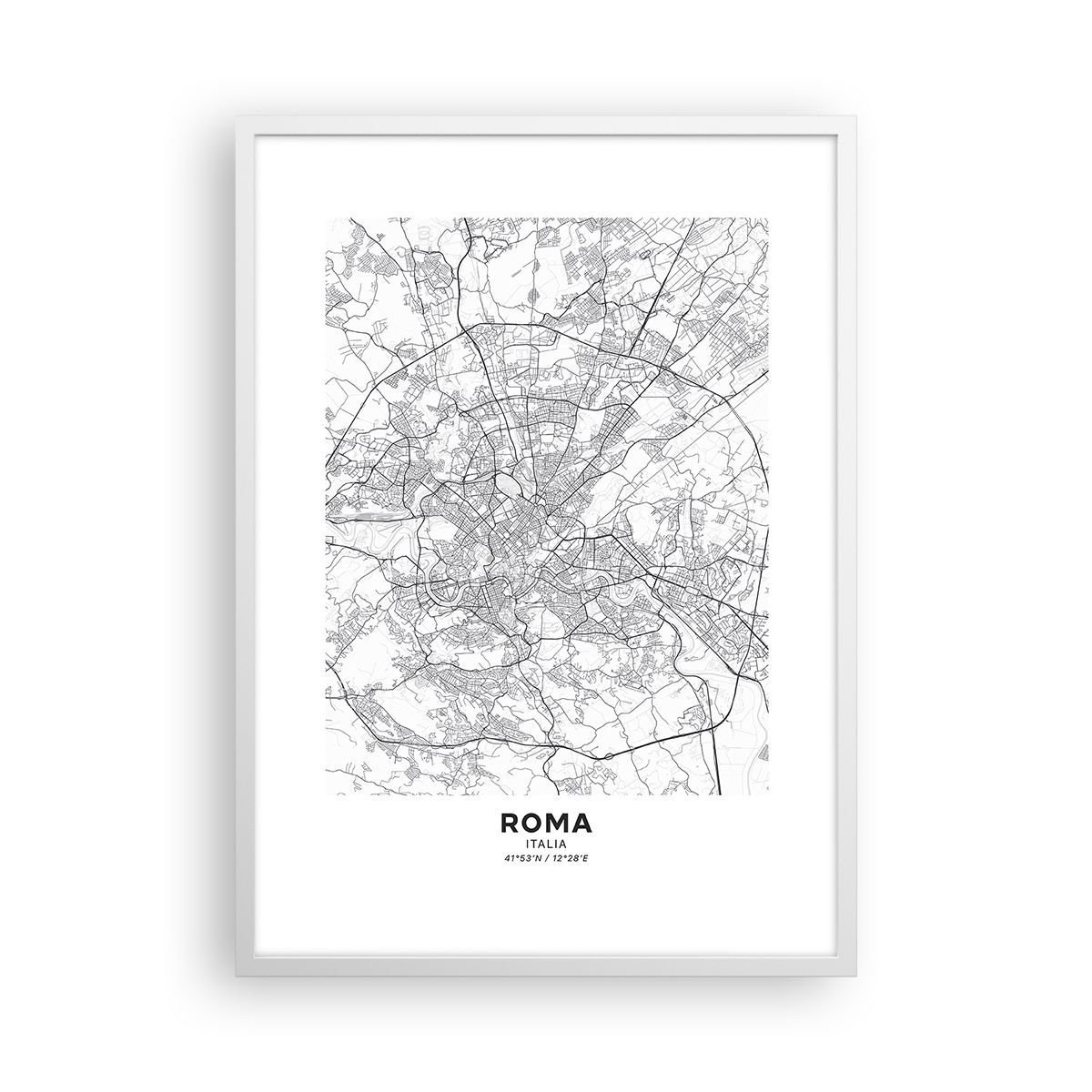 Obraz - Plakat - Rzymski krąg - 50x70cm - Miasto Mapa Miasta Rzym ...