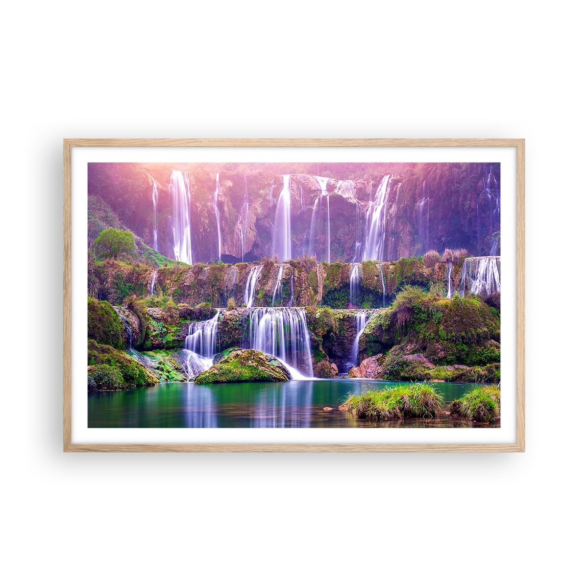 Obraz - Plakat - Schody do nieba - 91x61cm - Krajobraz Wodospad Góry - Foto Plakaty na ścianę w ...