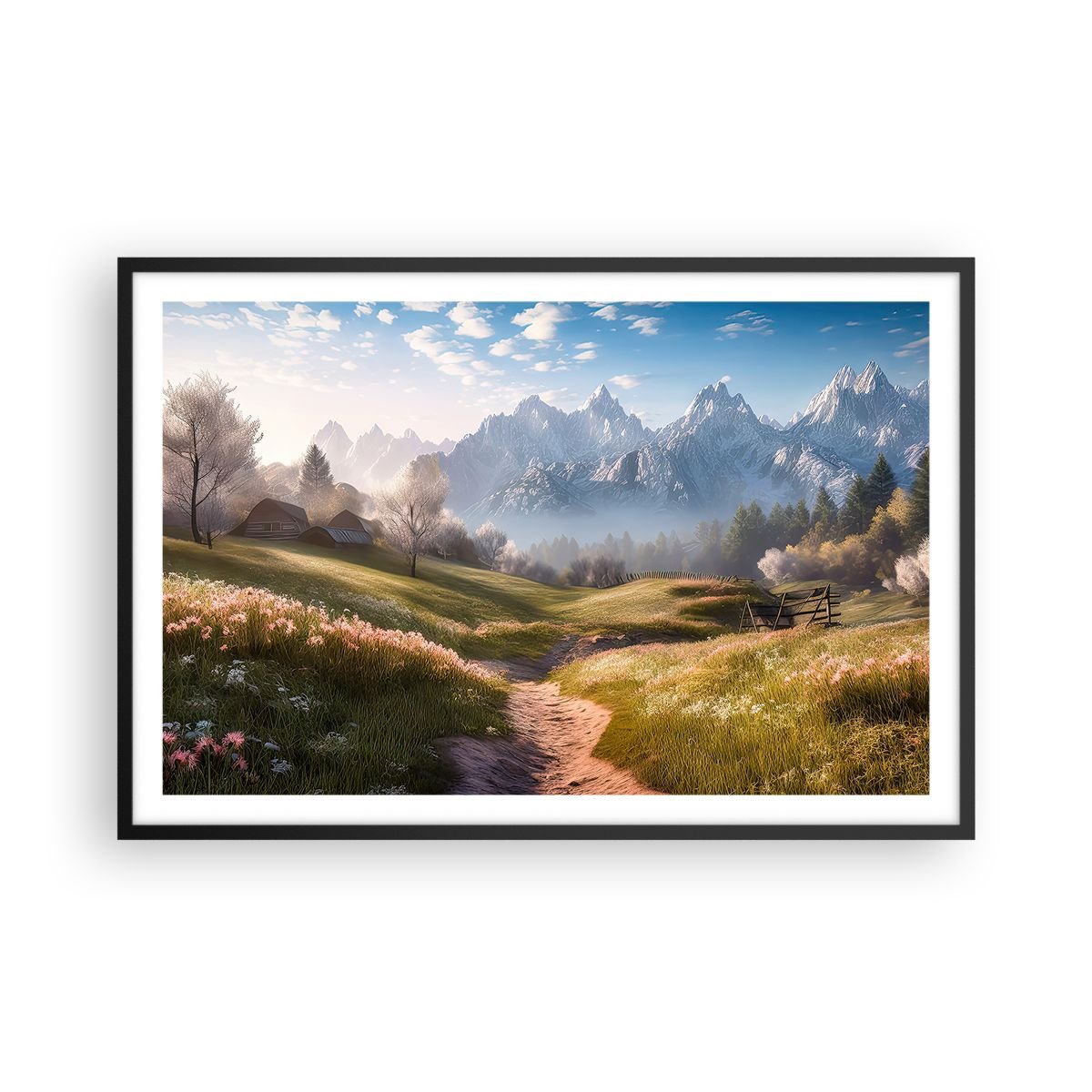 Obraz - Plakat - Sielska dolina - 91x61cm - Krajobraz Górski Ścieżka Alpy - Foto Plakaty na ...