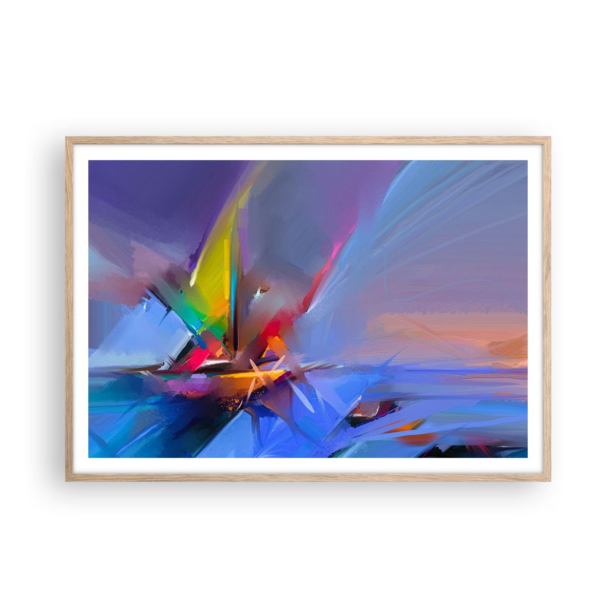 Obraz - Plakat - Śmigła jak ptak - 100x70cm - Abstrakcja Sztuka Żaglówka - Foto Plakaty w ramie ...