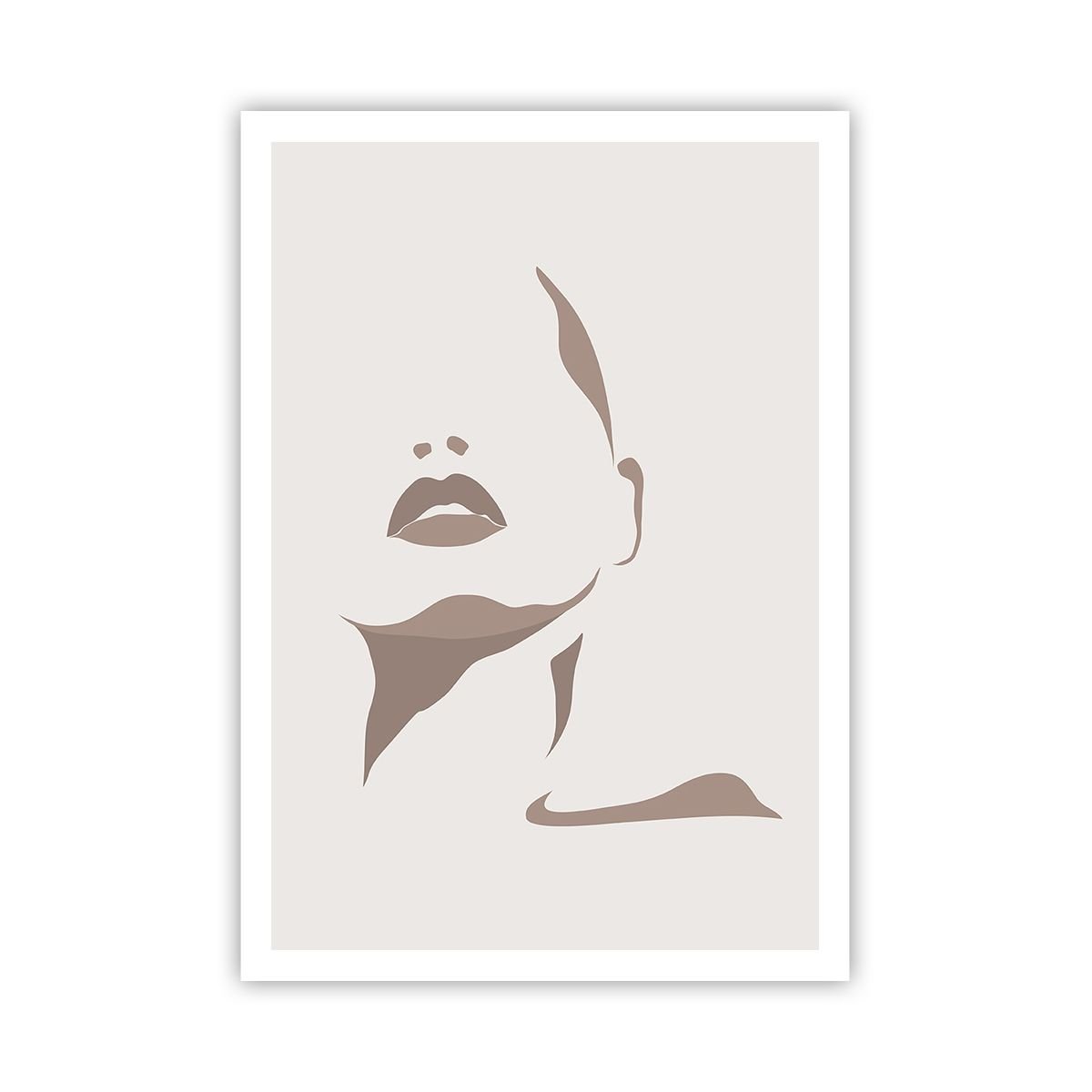 Obraz - Plakat - Stworzona ze światła i cienia - 70x100cm - Twarz Kobiety Kobieta Sztuka - Foto ...