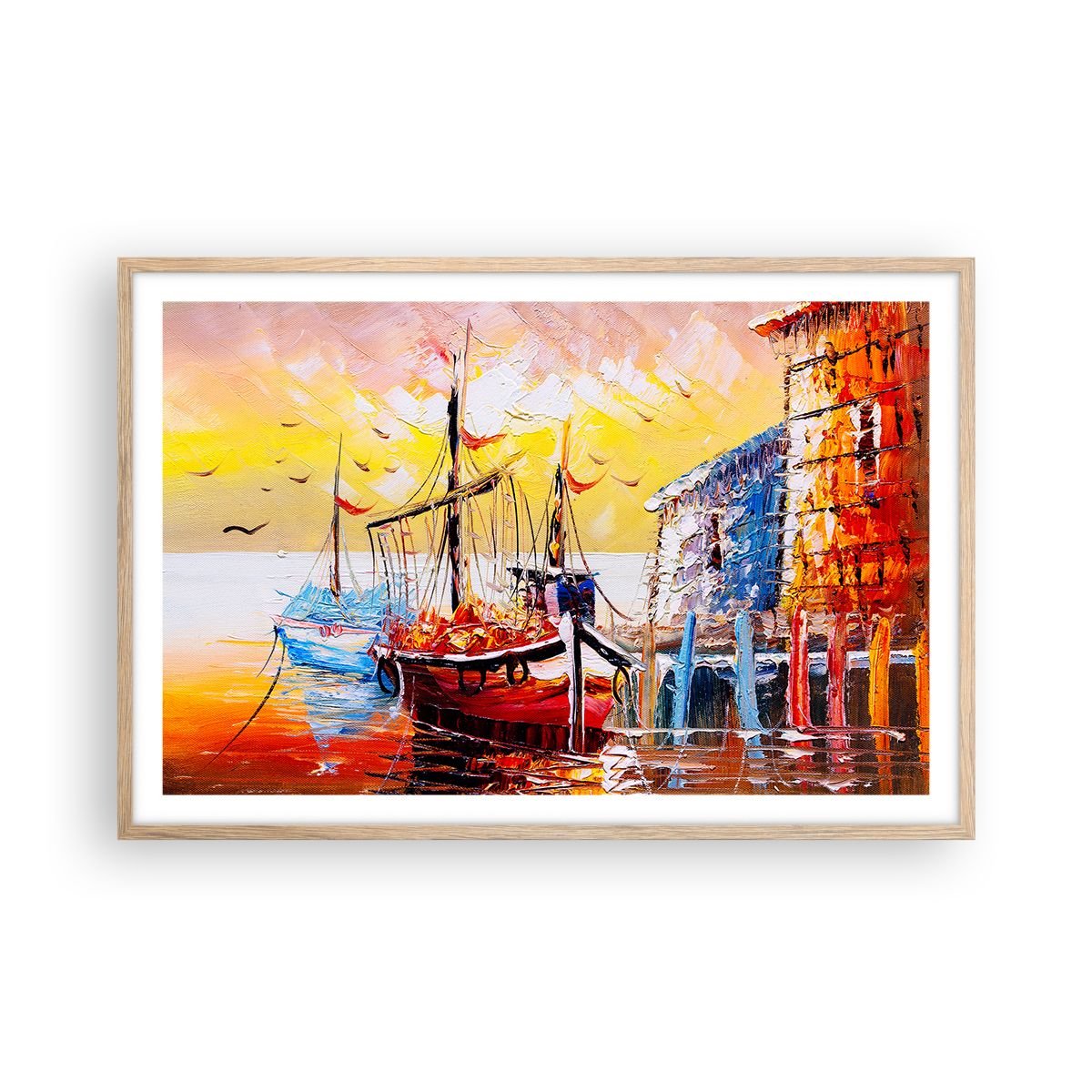 Obraz - Plakat - Szczęśliwy powrót - 91x61cm - Krajobraz Port Rybacki Łódki - Foto Plakaty na ...