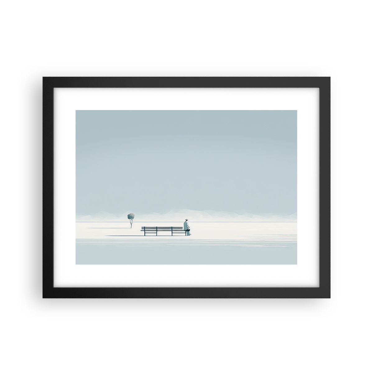 Obraz - Plakat - Tak, czekam. - 40x30cm - Minimalistyczny Samotny ...