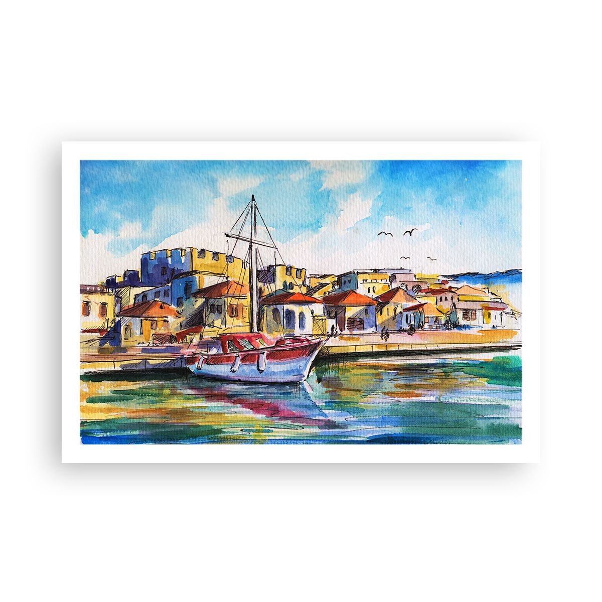 Obraz - Plakat - Tęczowe popołudnie - 91x61cm - Port Jacht Nadmorski - Foto Plakaty na ścianę ...