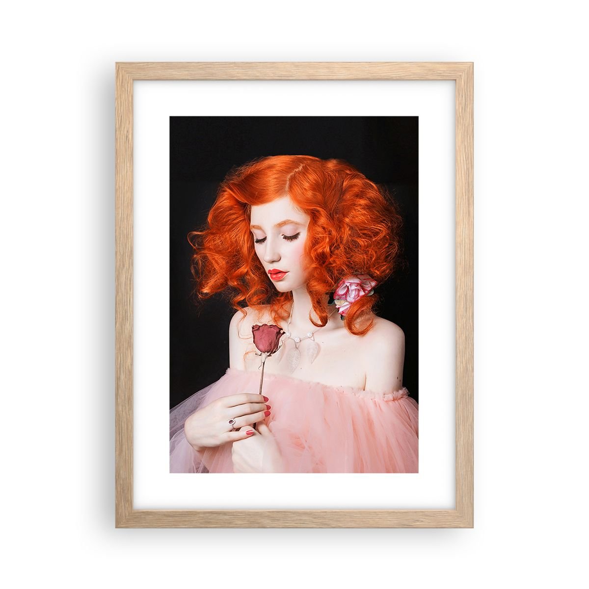 Obraz - Plakat - W barokowym stylu - 30x40cm - Kobieta Modelka Róża ...