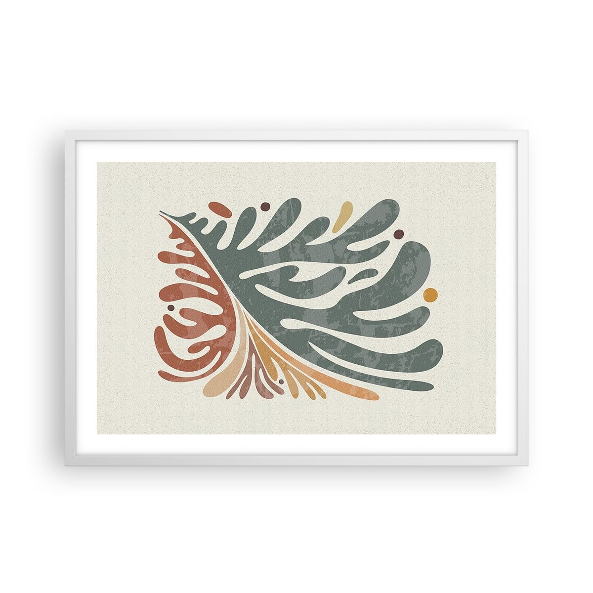 Obraz - Plakat - Wielobarwny liść - 70x50cm - Boho Minimalizm Sztuka ...