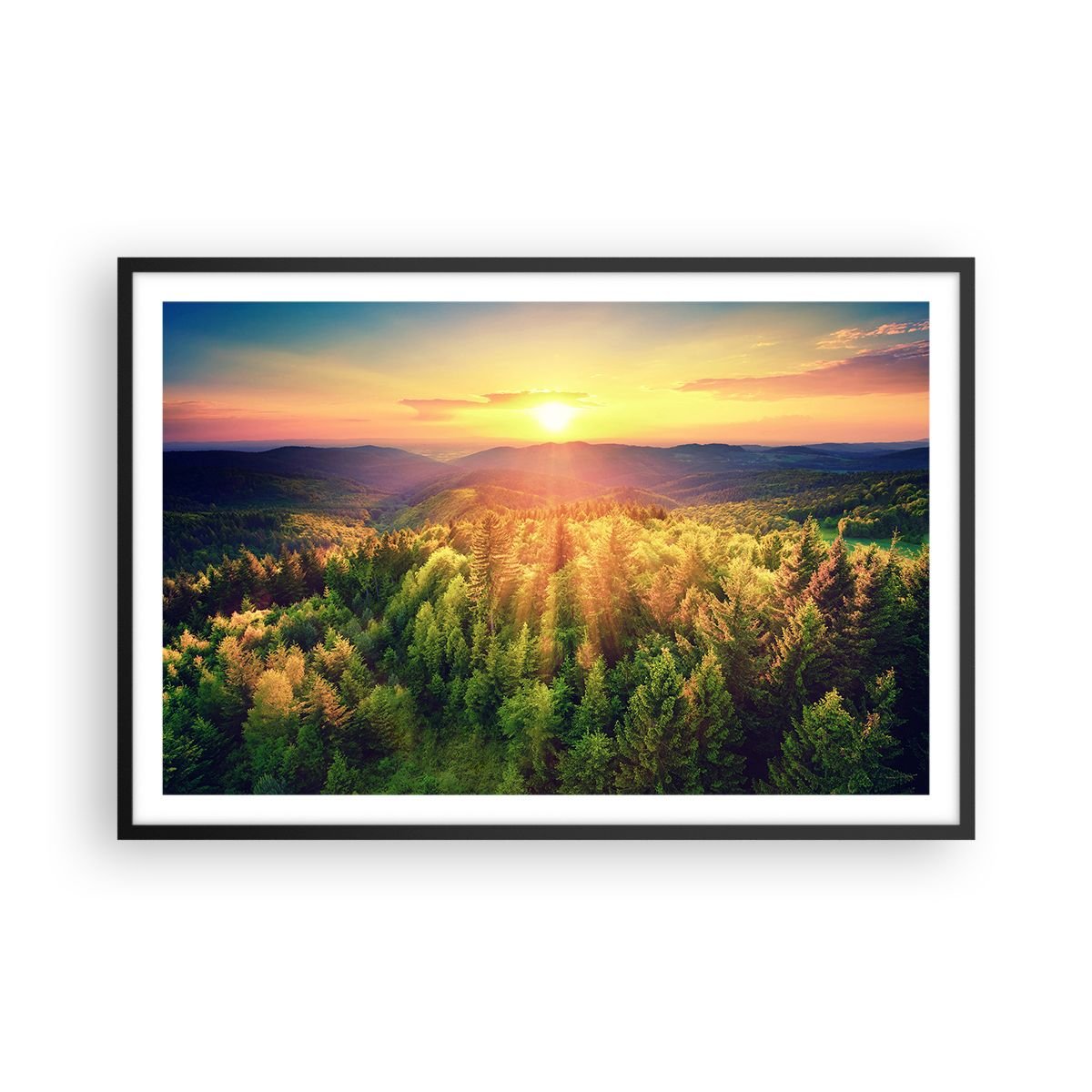 Obraz - Plakat - Wierzchołki i szczyty - 91x61cm - Krajobraz Las Góry - Foto Plakaty na ścianę w ...