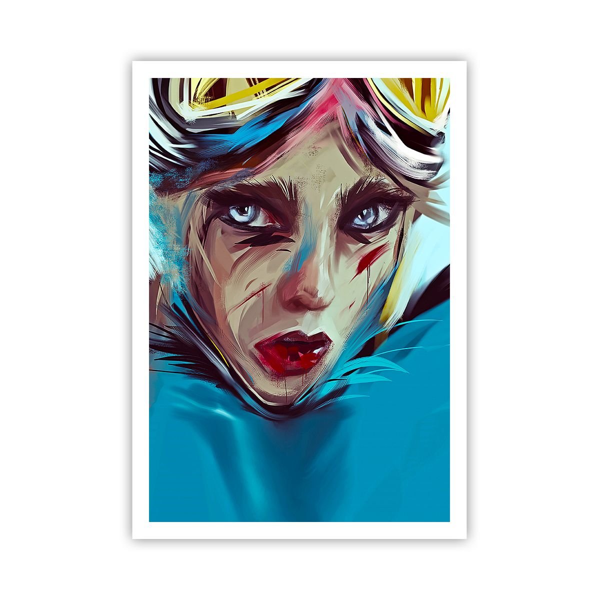 Obraz - Plakat - Wojowniczka szos - 70x100cm - Abstrakcja Portret Kobiety Twarz - Foto Plakaty ...