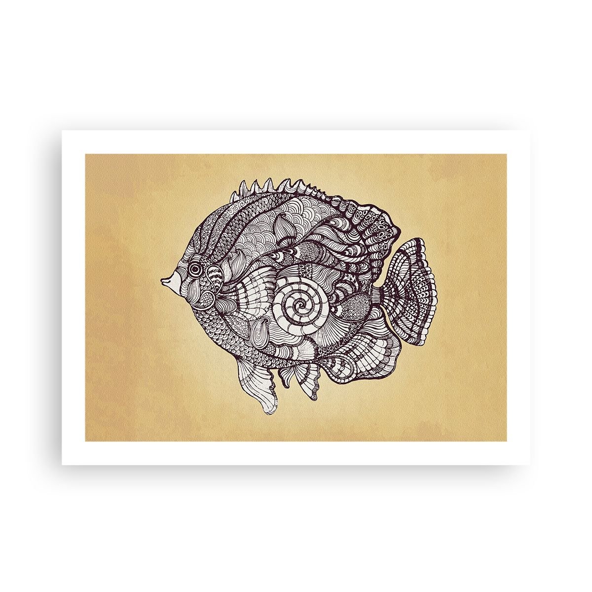 Obraz - Plakat - Z oceanu ornamentów - 70x50cm - Ryba Ornament ...