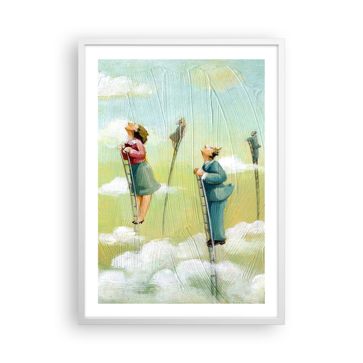 Obraz - Plakat - Za swoim marzeniem - 50x70cm - Abstrakcja Chmury Ludzie - Nowoczesny modny ...