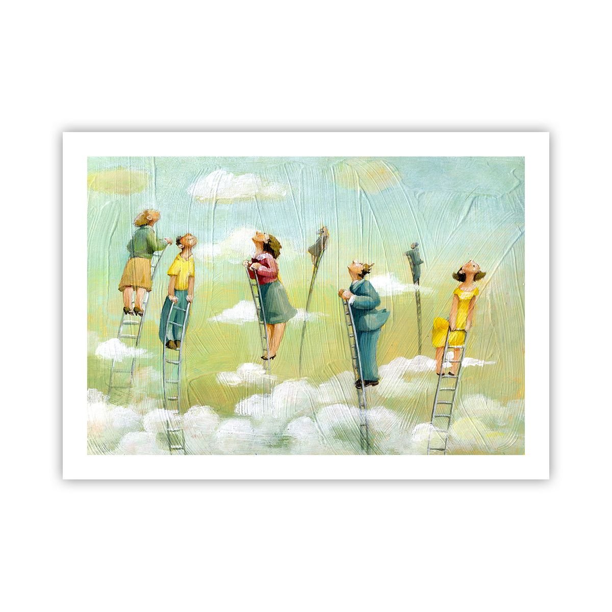 Obraz - Plakat - Za swoim marzeniem - 70x50cm - Abstrakcja Chmury Ludzie - Nowoczesny modny ...