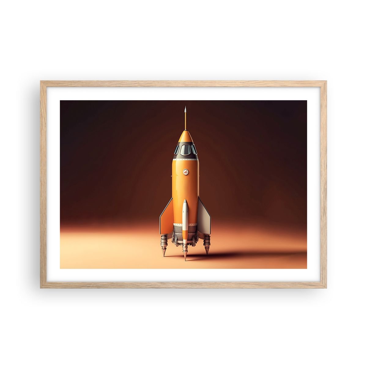 Obraz - Plakat - Zaczyna się od marzenia - 70x50cm - Rakieta Kosmiczna Ołówek Nauka - Nowoczesny ...