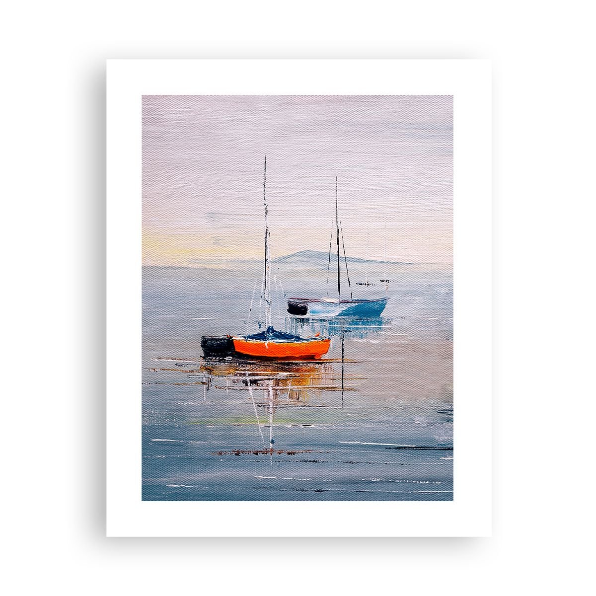 Obraz - Plakat - Zasłużony odpoczynek - 40x50cm - Marynistyczny Żaglówki Nadmorski - Foto ...