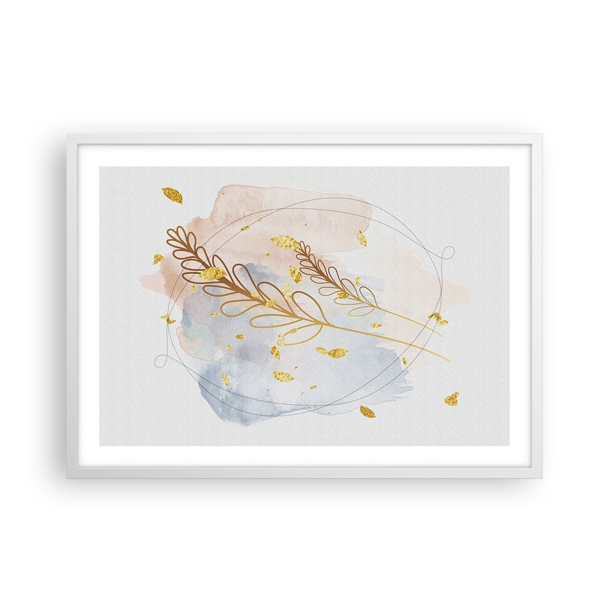 Obraz - Plakat - Złoty podmuch - 70x50cm - Jasny Minimalistyczny Nowoczesny - Nowoczesny modny ...