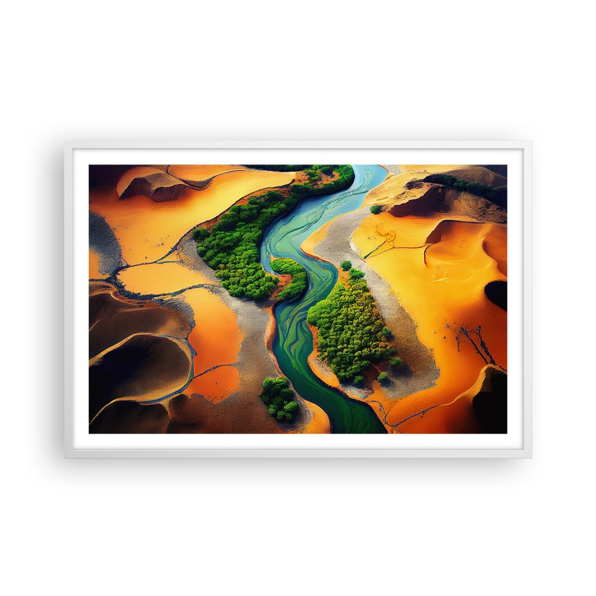 Obraz - Plakat - Życiodajna rzeka - 91x61cm - Krajobraz Natura Rzeka - Foto Plakaty na ścianę w ...