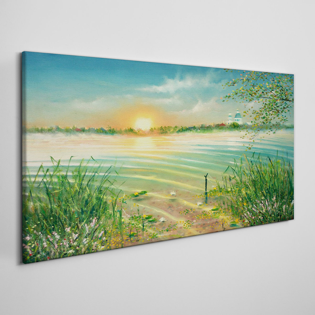 Obraz płótno Malarstwo woda rzeka przyroda 100x50 - Coloray | Sklep ...