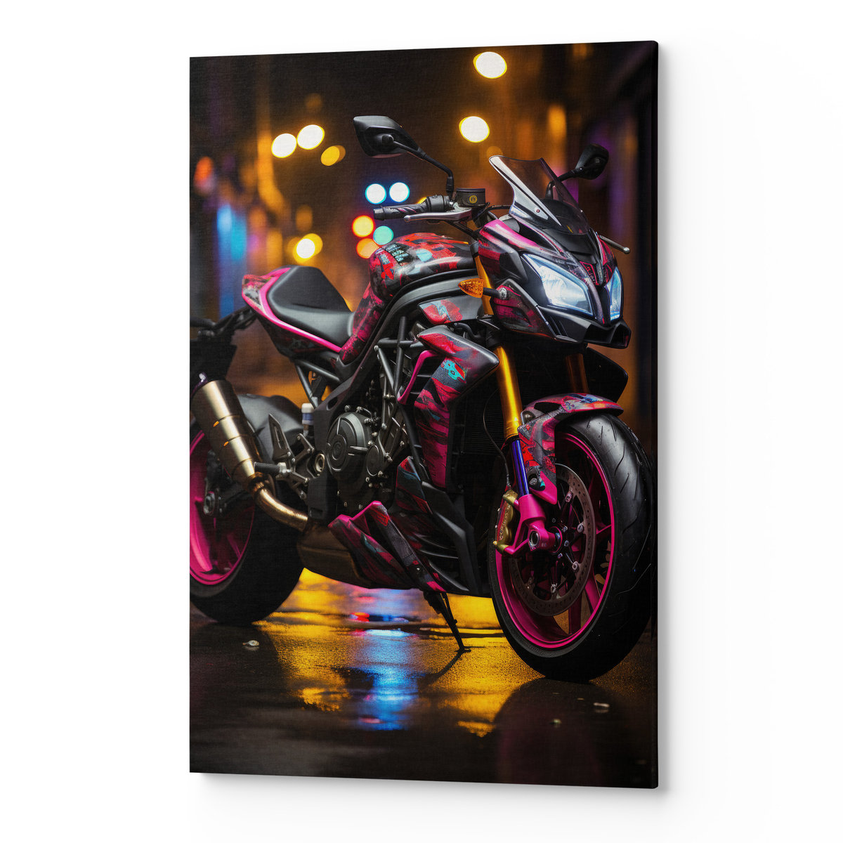 Obraz płótno na ścianę salon sypialnia MOTOR CZARNY RÓŻ CARS00330 60x90 ...