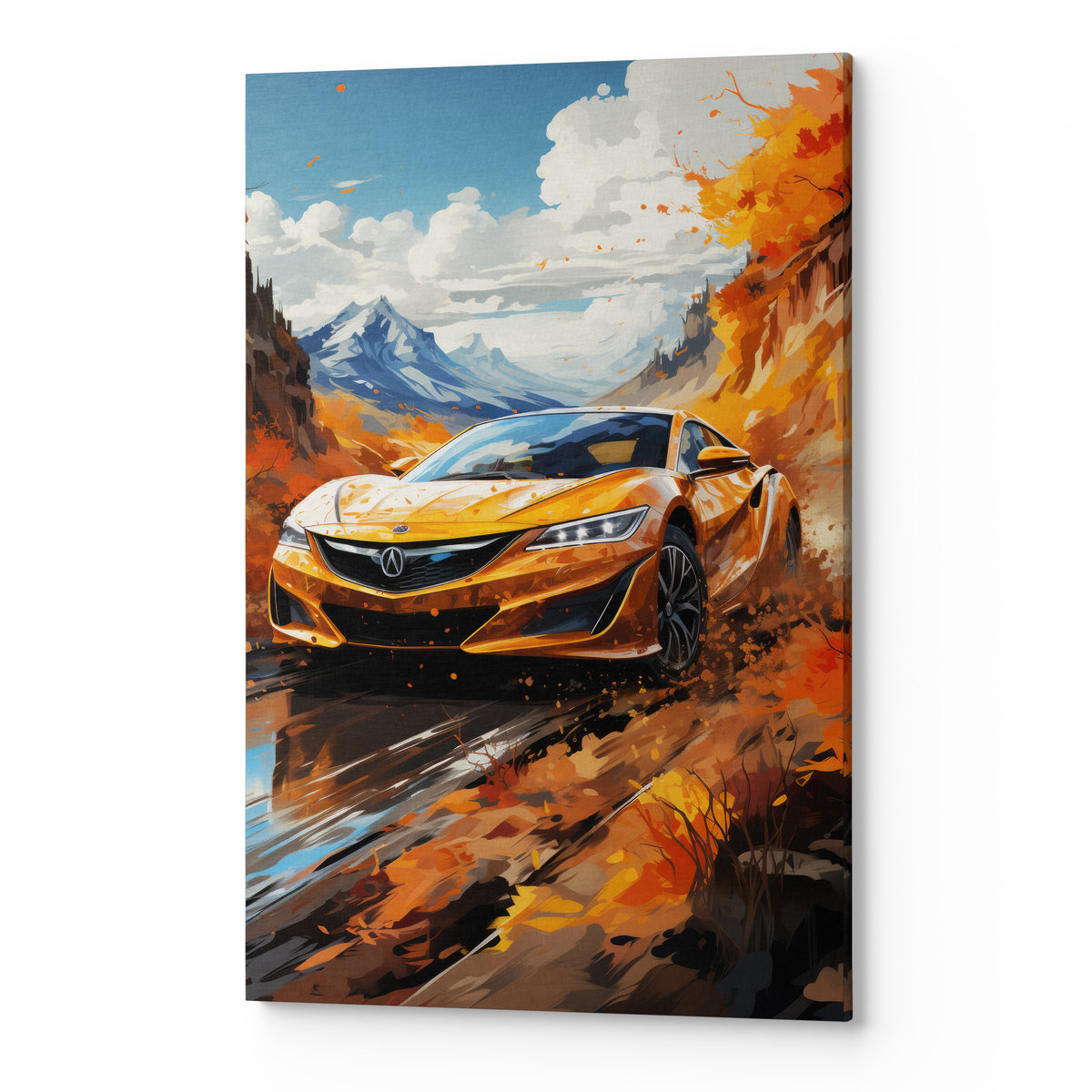 Obraz płótno na ścianę salon sypialnia SAMOCHÓD ŻÓŁTY CARS00343 70x100 ...