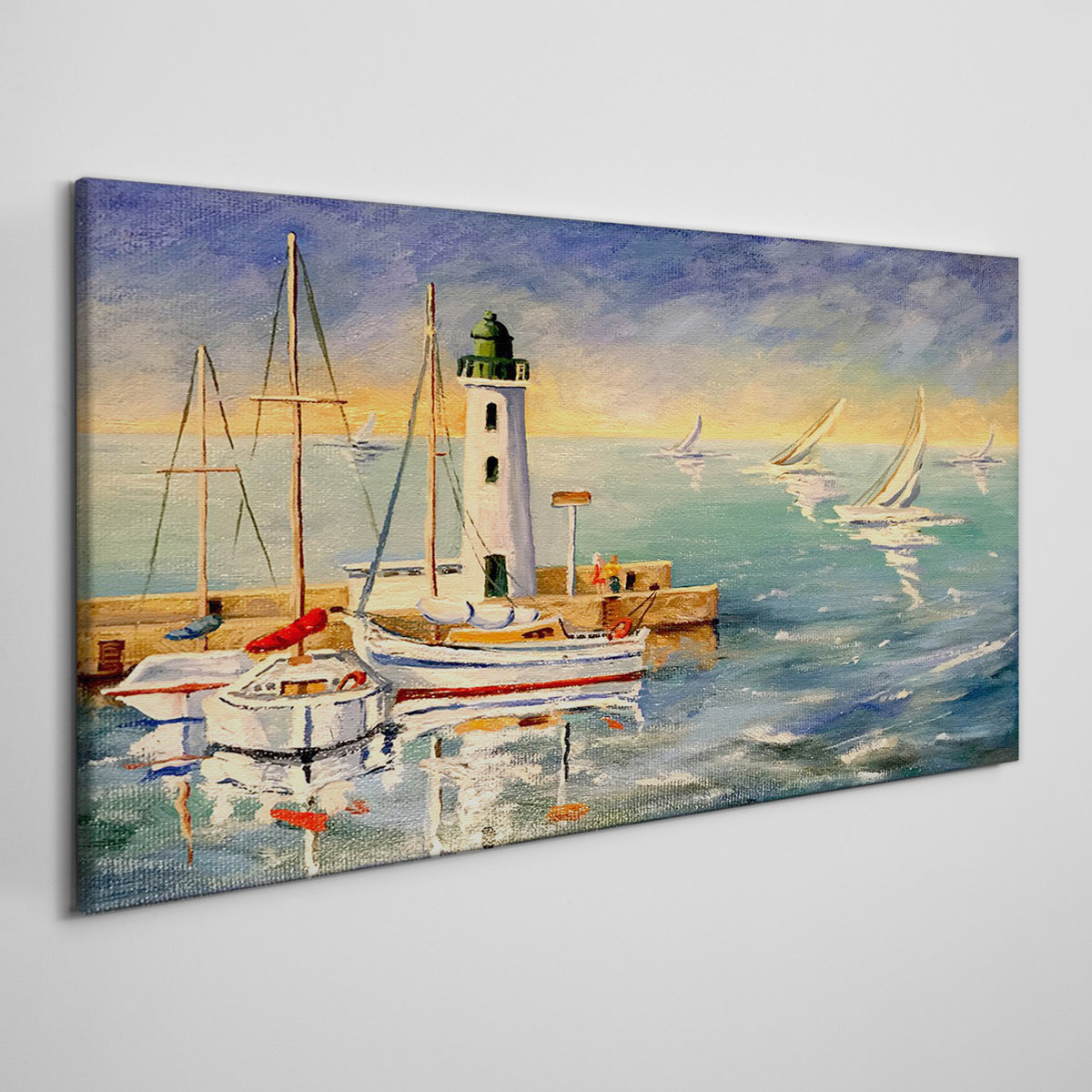 Obraz płótno Port statki latarnia morska 100x50 cm - Coloray | Sklep ...