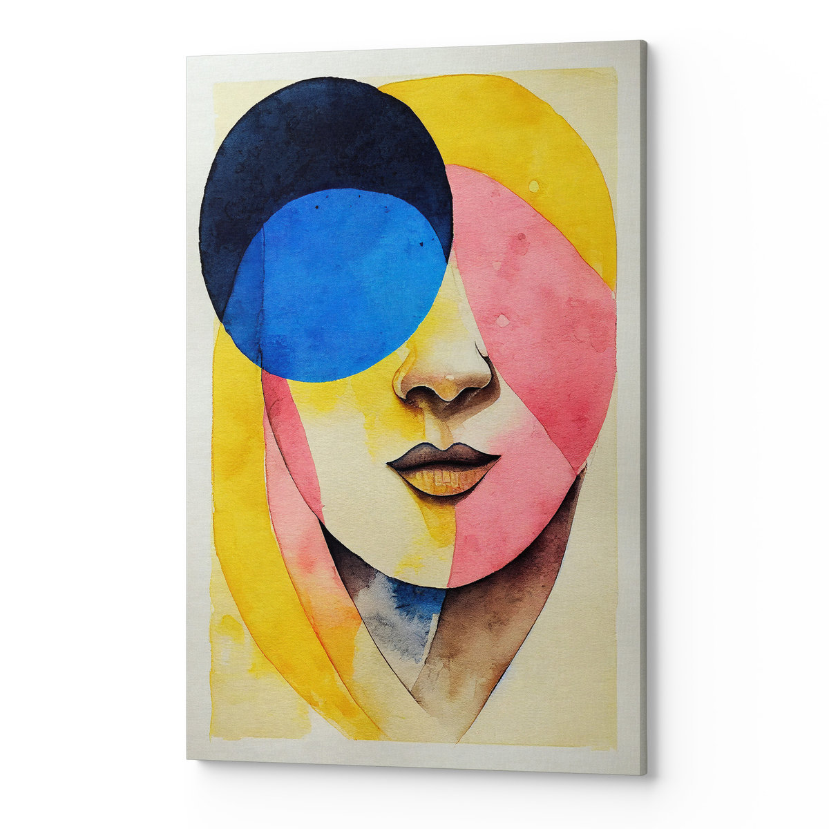 Obraz płótno salon sypialnia abstrakcja twarz żółty ABST00077 30x40 ...