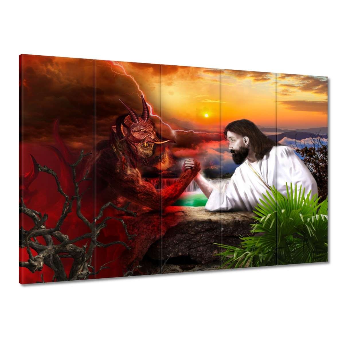 Obraz Siłowanie Jezusa z diabłem, 225x160cm - ZeSmakiem | Sklep EMPIK.COM