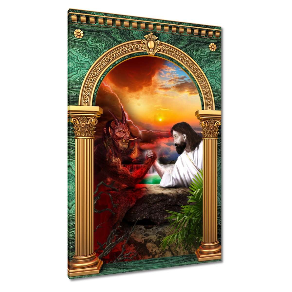 Obraz Siłowanie Jezusa z diabłem, 60x90cm - ZeSmakiem | Sklep EMPIK.COM