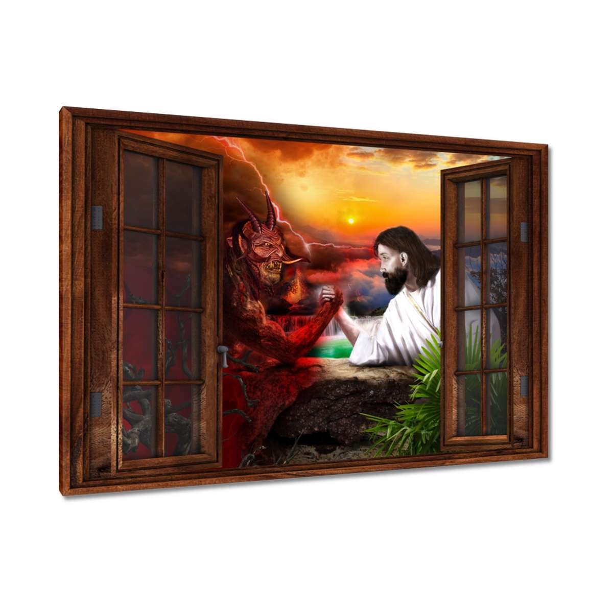 Obraz Siłowanie Jezusa z diabłem, 90x60cm - ZeSmakiem | Sklep EMPIK.COM