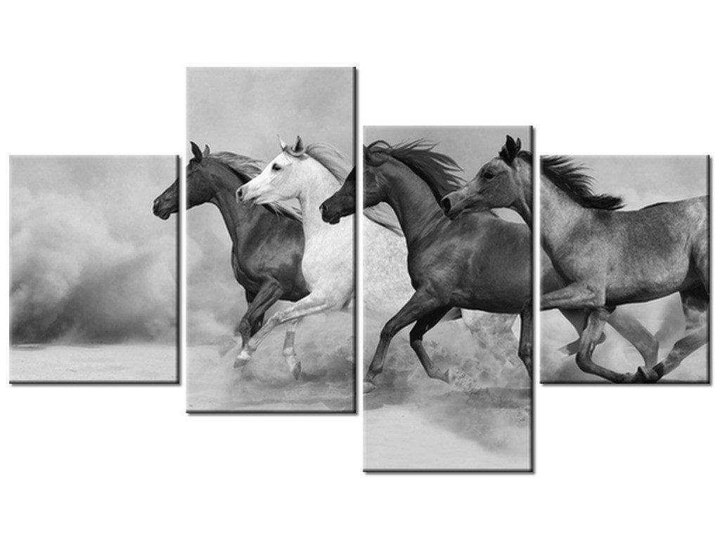Obraz Stado w burzy piaskowej, 4 elementy, 120x70 cm - Oobrazy | Sklep ...